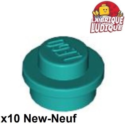 Lego 10X Round Plate 1X1 Straight Side Dark Turquoise 4073 NEW | eBay