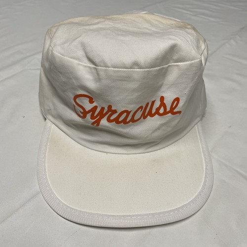 Vintage Syracuse University Snapback Hat Cap White Orange 80s College ...