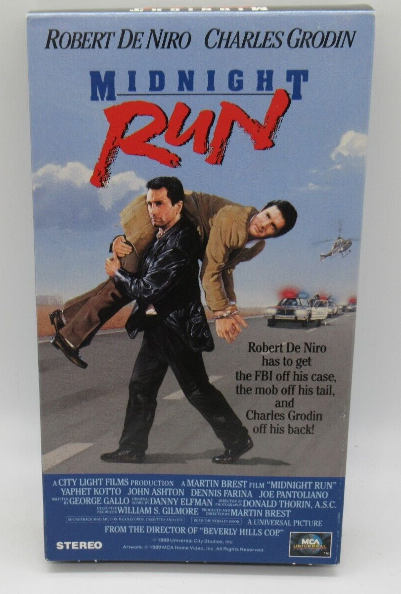 MIDNIGHT RUN VHS VIDEO MOVIE, ROBERT DE NIRO, CHARLES GRODIN, JOHN ...