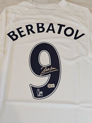 Dimitar Berbatov Autographed/Signed Jersey Beckett Sticker White Custom ...