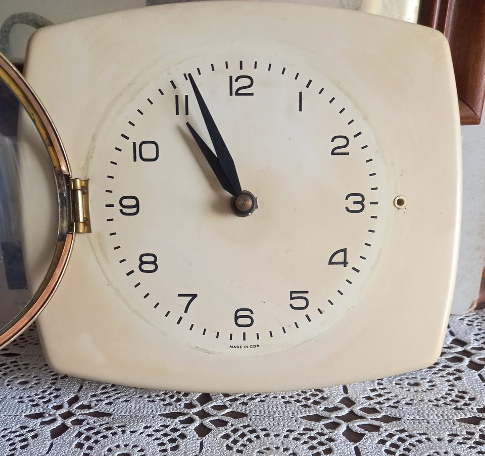 Antique wall clock, Vintage clock, Glashutte, Germany, DDR, GDR ...