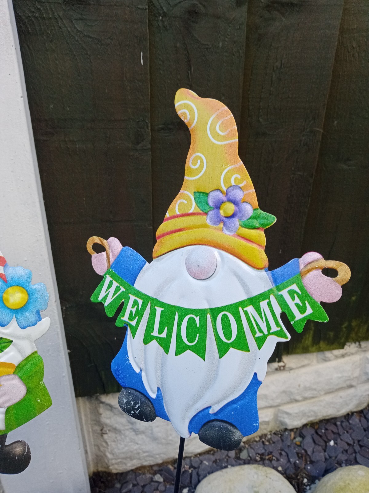 Set Of 3 Garden Gonk Gnomes Metal Garden Stakes Garden Decoration ...