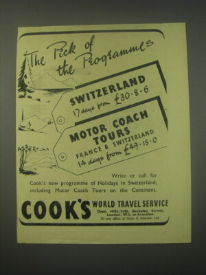 1949 Cook's World Travel Service Ad - The pick of the programmes | eBay