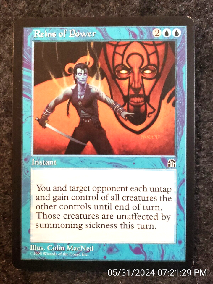 Reins of Power Stronghold NM Blue Rare MAGIC THE GATHERING MTG CARD ...