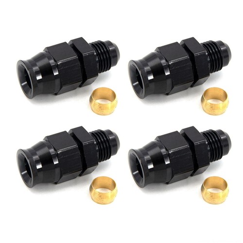 6AN Male to 5/16" Hardline Compression Fitting Adapter Aluminum Black ...