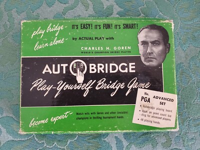 VTG Auto Bridge Game 1950s Advanced Set, Orig Box Charles H Goren ...