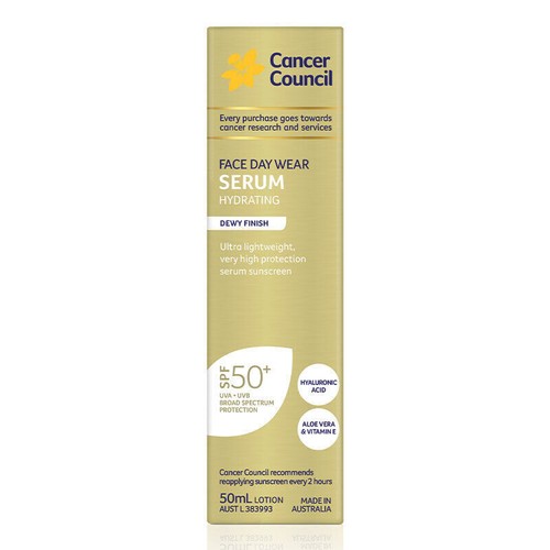* Cancer Council Face Day Wear Hydrating Serum SPF 50+ UVA UVB 50mL | eBay