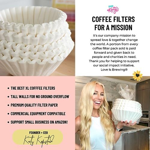 DRINK KATY'S® Extra Large Coffee Filters (13 Inch x 5 Inch) Premium ...