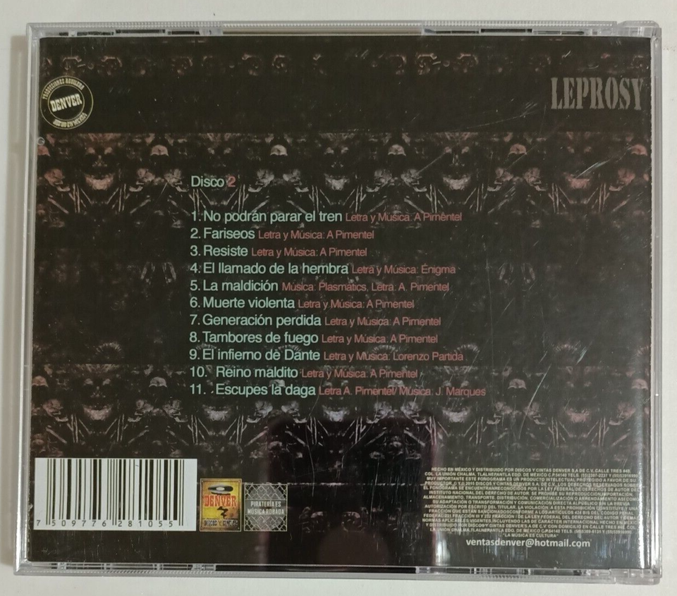 LEPROSY - CONVIVENCIA SAGRADA DISCO 2 - 2015 MEXICAN CD ALBUM, HEAVY ...