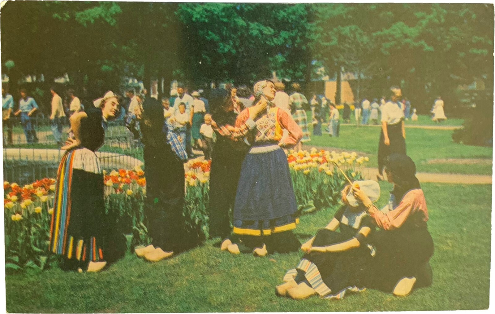 Postcard, Dutch Dancers, Tulips, Centennial Park, Holland, Michigan MI ...
