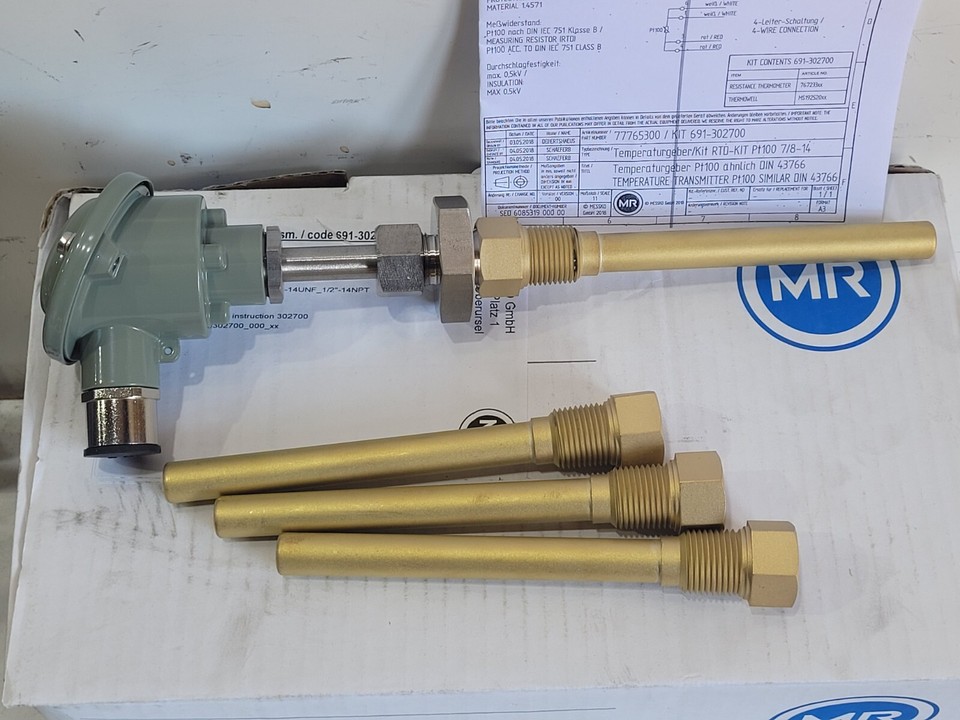 MR Messko Temperature Transmitter Kit PT100 & Thermowells | eBay