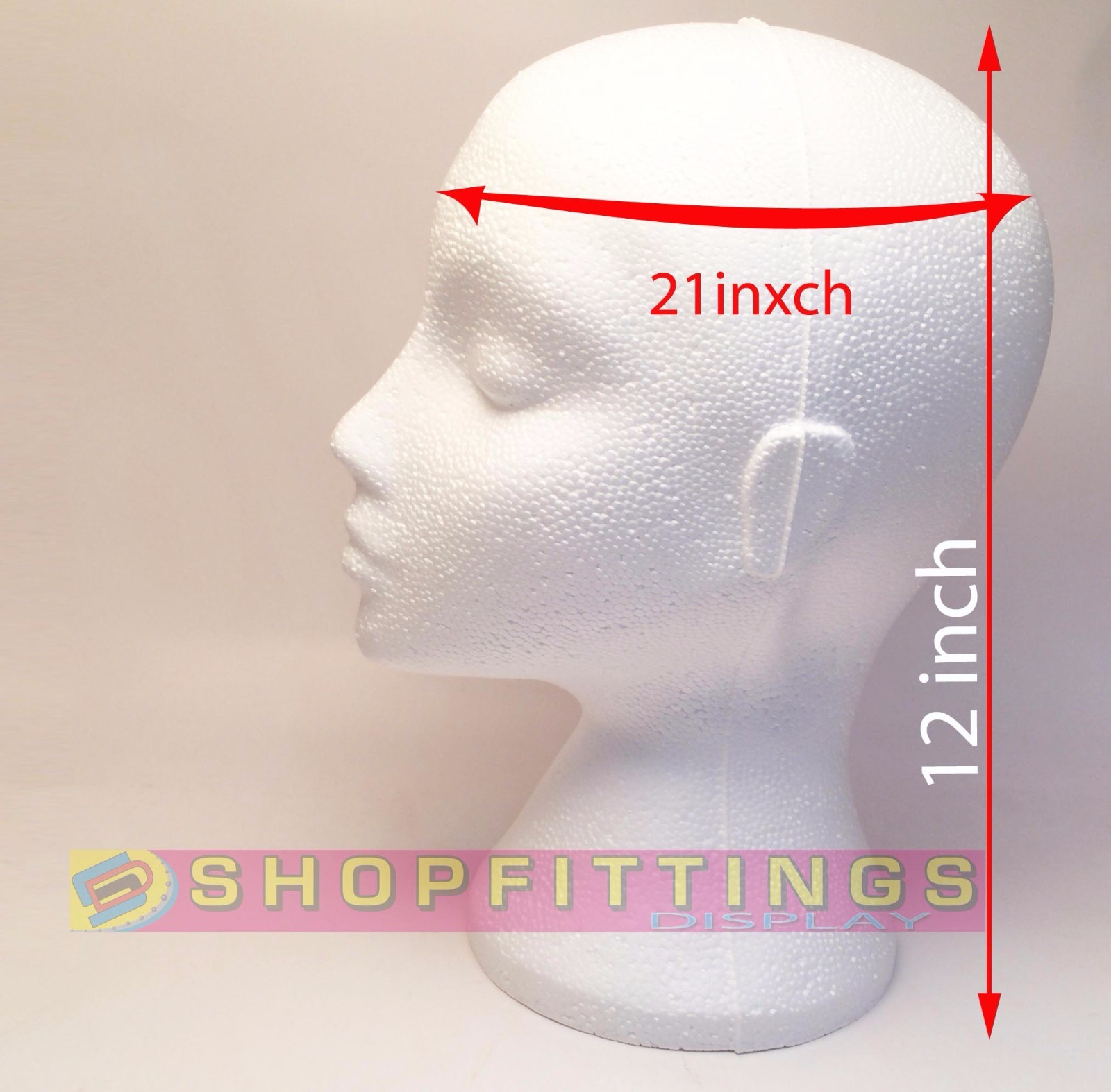 FEMALE & MALE MANNEQUIN DISPLAY HEAD POLYSTYRENE HAT SCARF MASK DISPLAY ...