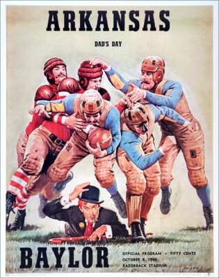 ARKANSAS RAZORBACKS FOOTBALL 1960 Dad's Day Vintage NCAA 22x28 POSTER ...