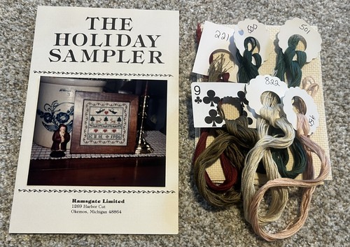 HOLIDAY SAMPLER - RAMSGATE LIMITED CROSS STITCH PATTERN + FABRIC & DMC FLOSS | eBay