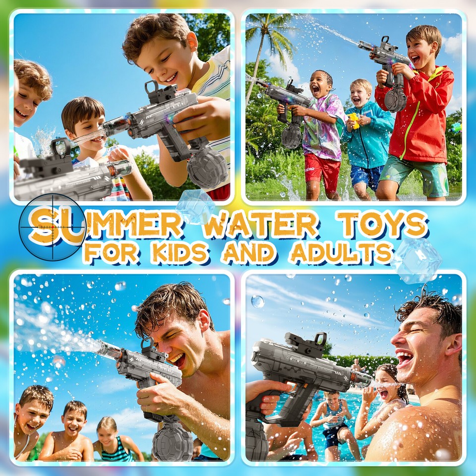 Electric Water Guns for Adults & Kids Uzi Water Squirt Gun Toys w ...