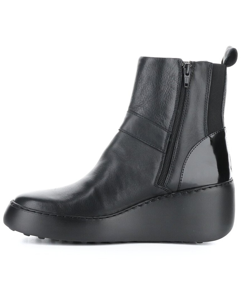 Fly London Doxe Leather & Patent Boot Women's Black 37 | eBay UK