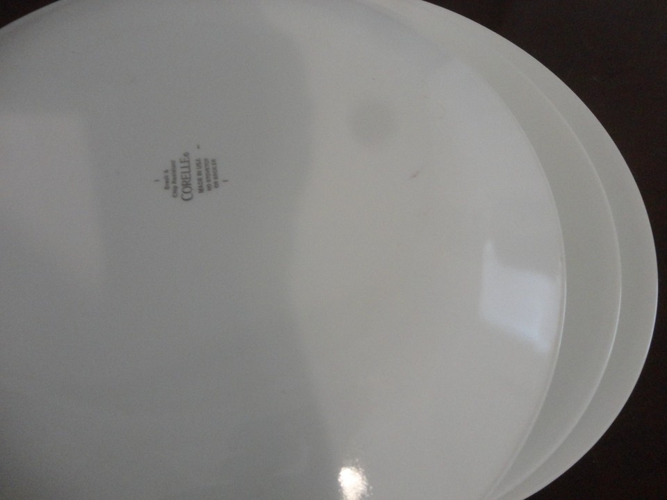 CORNING CORELLE VITRELLE BREAK CHIP RESISTANT SNOW WHITE 4 DINNER ...