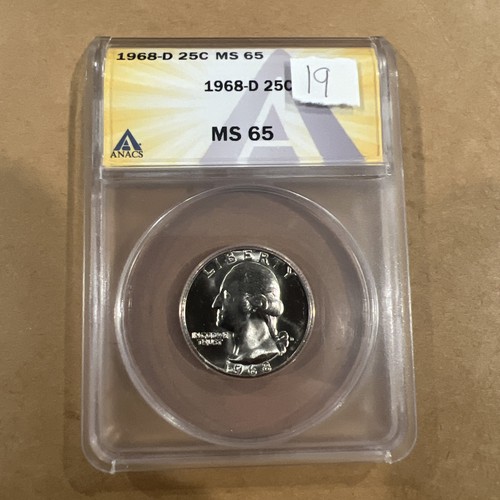 1968-D 25C Washington Quarter ANACS MS 65 | eBay