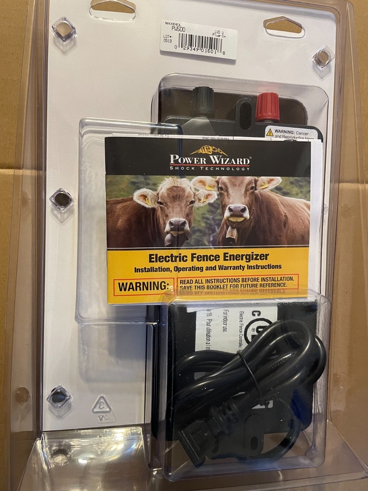 Power Wizard PW500 110V Plug-In Electric Fence Charger (Sealed/Unused ...