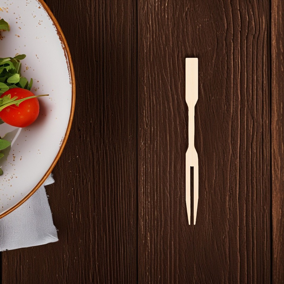 200PCS Bamboo Appetizer Forks Mini Food Picks Party Forks for Fruit ...