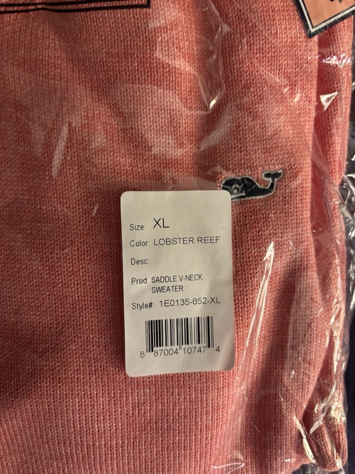 NWT! Vineyard Vines Lobster Reef V Neck Sweater - XL | eBay