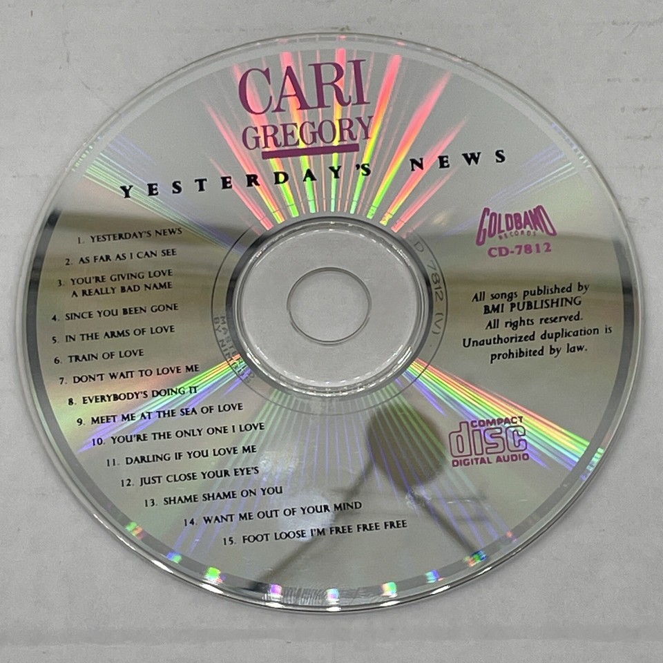 Cari Gregory Yesterday's News CD Goldband Records CD-7812 Album | eBay