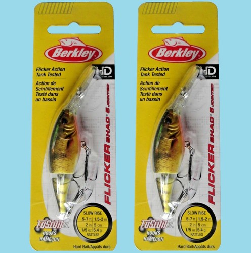 2x Berkley - HD Yellow Perch - Flicker Shad 5 Jointed FFSH5J-HDYLP NOC ...