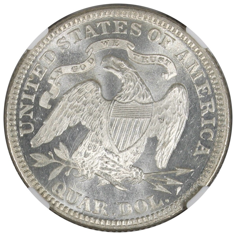 1879 Seated Quarter NGC MS62 Flashy Mostly White Coin 13,600 Minted | eBay