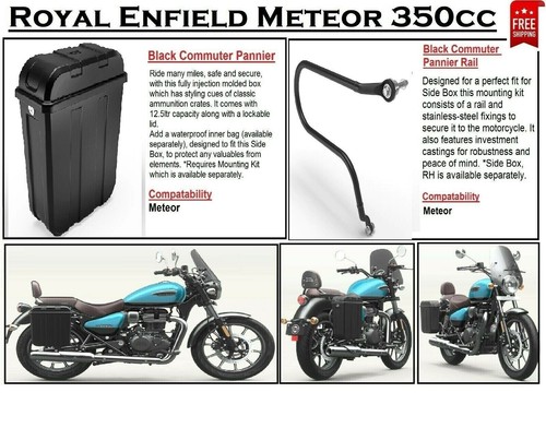 For Royal Enfield Reborn & Meteor 350 -"Side Box, RH & Pannier Mount ...