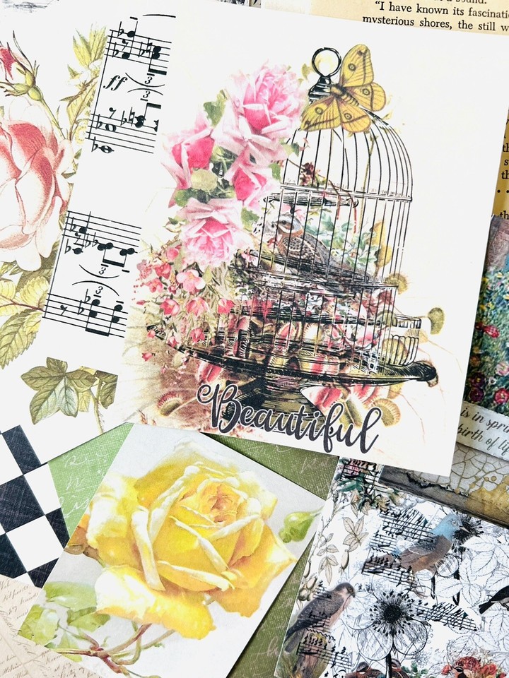 Junk Journal Scrapbook Kit Vintage Book Pages, Vintage Themed Prints 50 ...