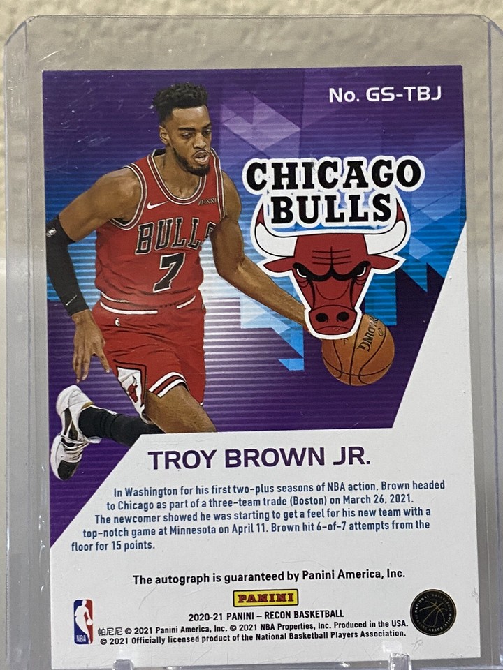 2020-21 Recon Troy Brown Jr. Glorified Signatures Red Auto /99 Chicago ...
