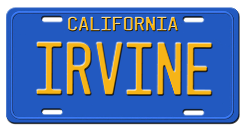 IRVINE California City Blue Vanity Novelty Aluminum License Plate Tag ...