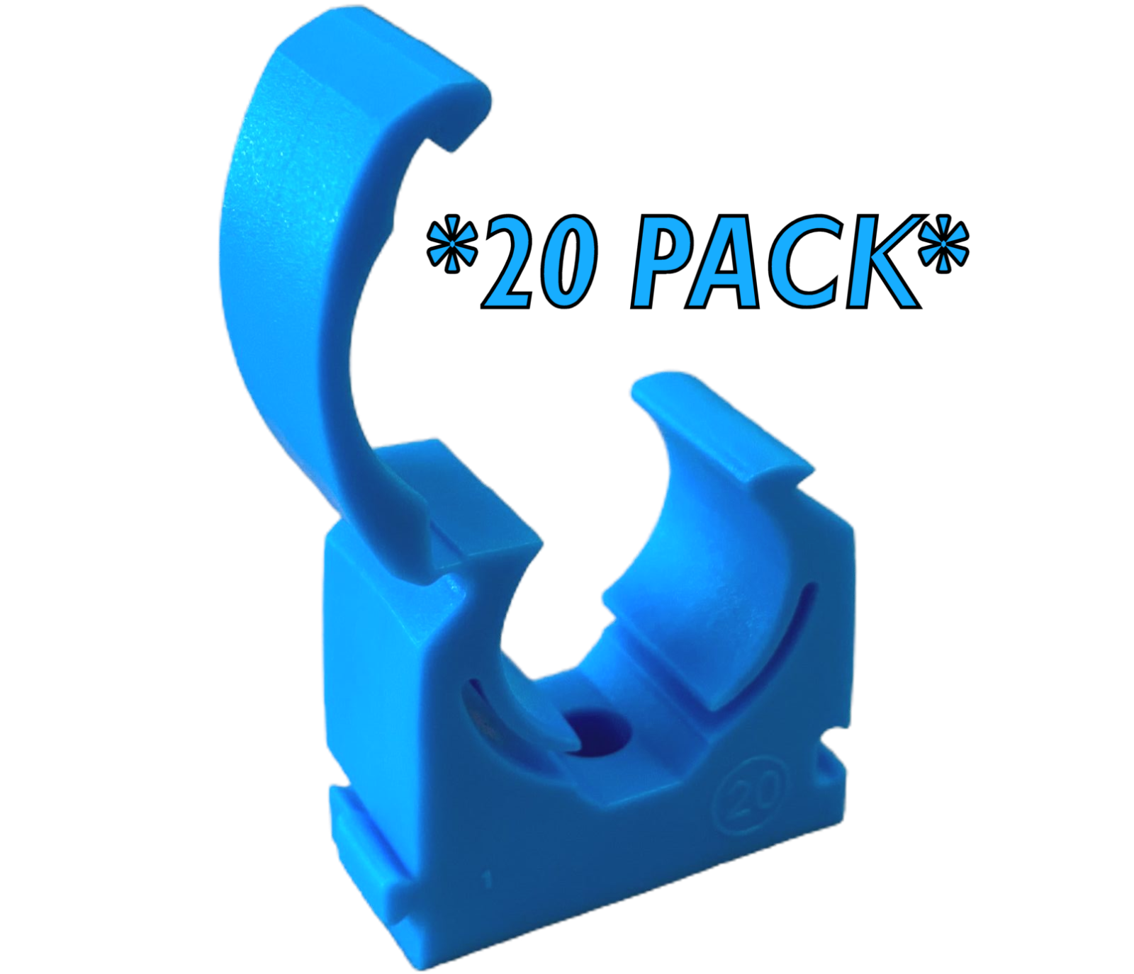 20 Pack of 20mm Pipe Clips for Blue MDPE Water Main Pipe Bracket | eBay UK
