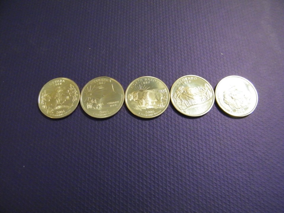 1999-2009 S -State Quarters Clad Proof - Toning 50 Coins & 6 DC ...