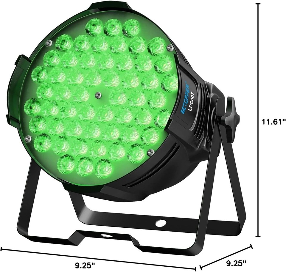 BOX OF 2 BETOPPER DJ Lights DMX Sound Activated, 54 x 3W LED Par Lights ...