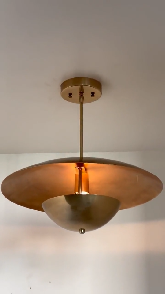 Mid century Modern light Ceiling Light Raw Brass Italian Ceiling ...