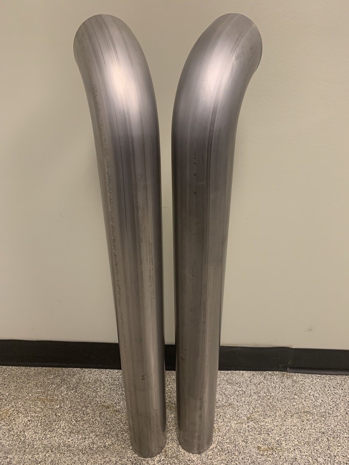 304 Stainless Exhaust Stack Curved Top 3.5x35” (Pair) Free Shipping | eBay