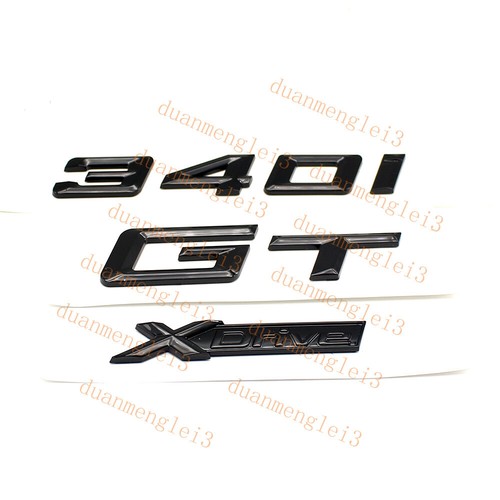 For 3-Series 340i GT XDrive Gloss Black Emblem Number Letters Rear ...