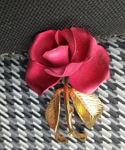 Vintage Metal Rose Brooch Pin Costume Jewelry Makers Mark On Back | eBay