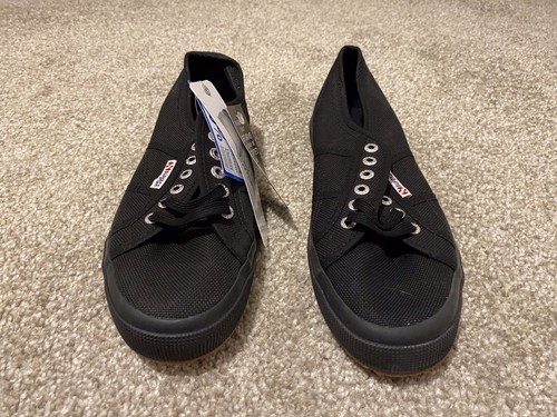 Superga 2750 Cotu Classic Trainers Plimsolls Full Black Euro 41 NWT ...