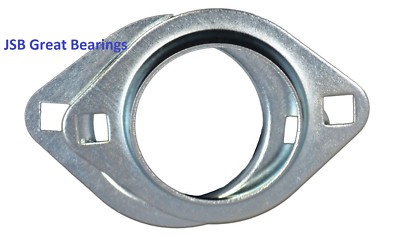 (Qty.2) PFL204 Oval 2 Bolt Pressed Steel Bearing Housing for 204 ...