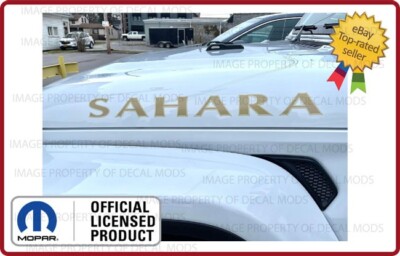 Set of 2: Jeep Wrangler SAHARA Hood decals stickers graphics tan brown ...