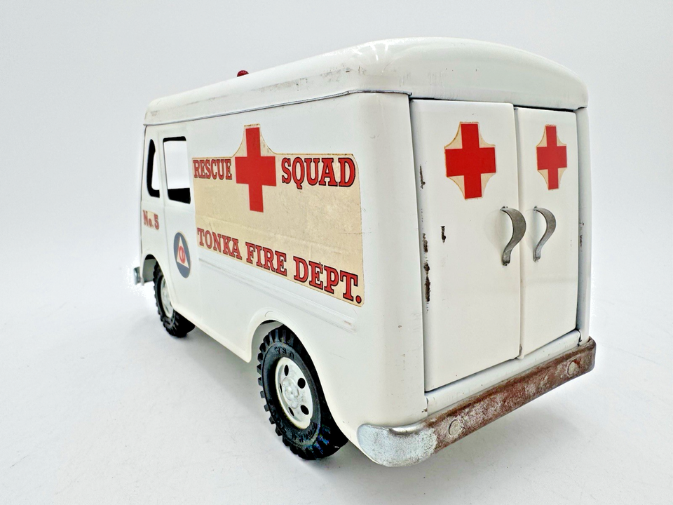 Vintage 56' Tonka Toys #900-6 Tonka Fire Dept Set w/OG Box Pressed ...