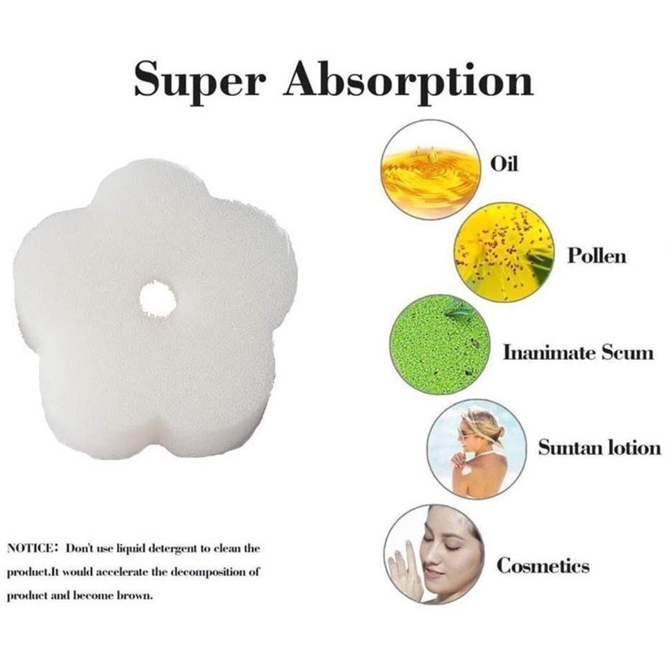 2 Pack Swimming Pool Tub Oil Absorbing Sponge Hollow Flower Filter ...