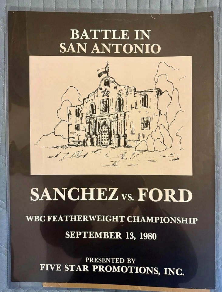 1980 Boxing Poster Salvador Sanchez vs Patrick Ford Original • 17.5”x ...