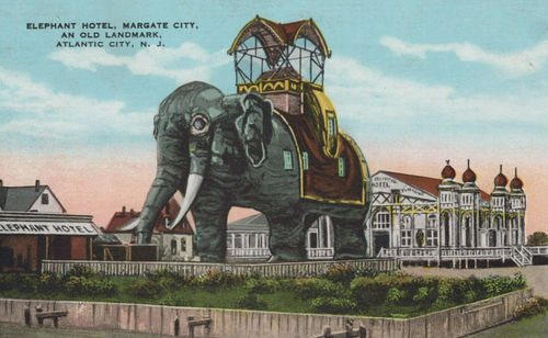 Historic Elephant Hotel Atlantic City New Jersey White Border Vintage ...