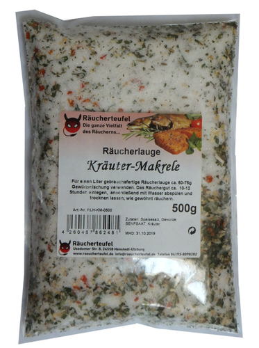 Räucherlauge Kräuter-Makrele 500g, (Räucherhaken, Matjes, Fischgewürz ...