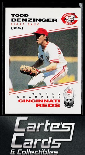 Todd Benzinger 1991 Kahn's Cincinnati Reds #NNO Cincinnati Reds | eBay