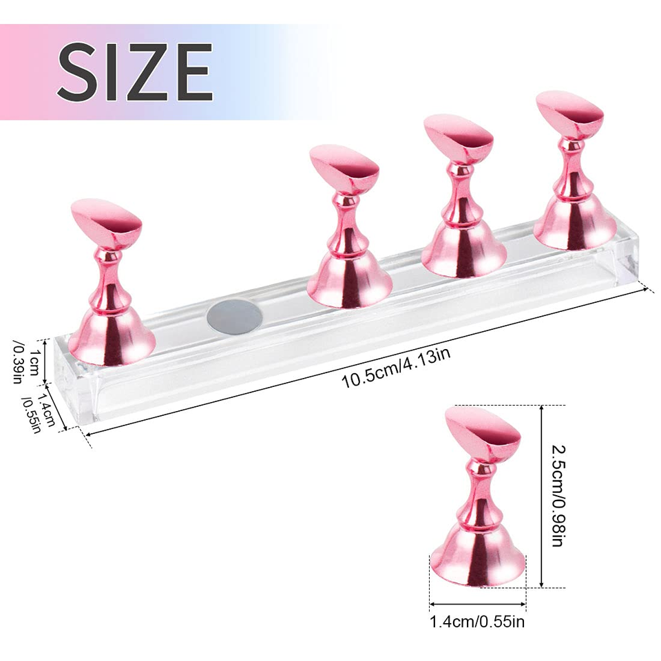 Nail Stand Acrylic Nail Art Display Stand 2 Sets Magnetic Nail Tips ...