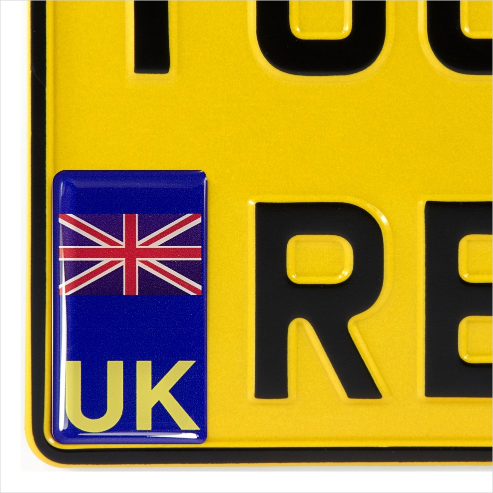 UK Union Jack NUMBER PLATE 3D GEL STICKER Motorcycles Resin Domed GB ...